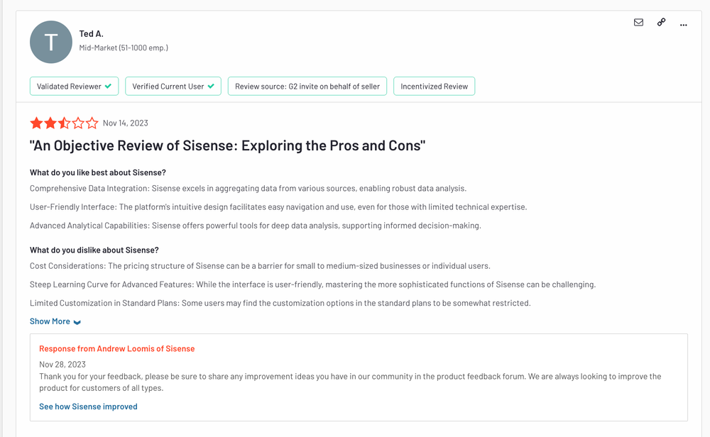 10 Sisense Alternatives For Embedded Analytics (with Pricing)